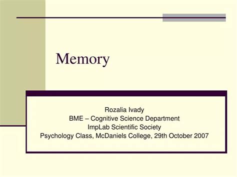PPT Memory PowerPoint Presentation Free Download ID 633994