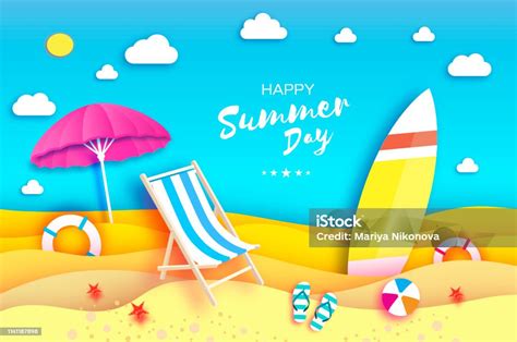 서핑 보드 핑크 파라솔종이 잘라 스타일 우산 종이 접기 바다와 파란 긴의 자 라운지 서핑 스포츠 공 게임 샌들 슈즈 휴가 및