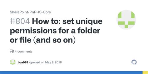 How To Set Unique Permissions For A Folder Or File And So On · Issue