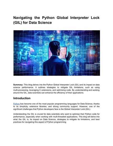 Ppt Navigating The Python Global Interpreter Lock Gil For Data