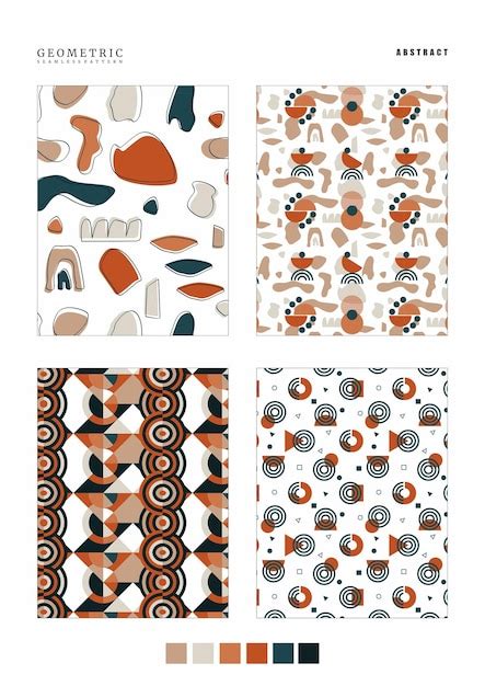 Premium Vector Geometric Abstract Seamless Vector Pattern Set