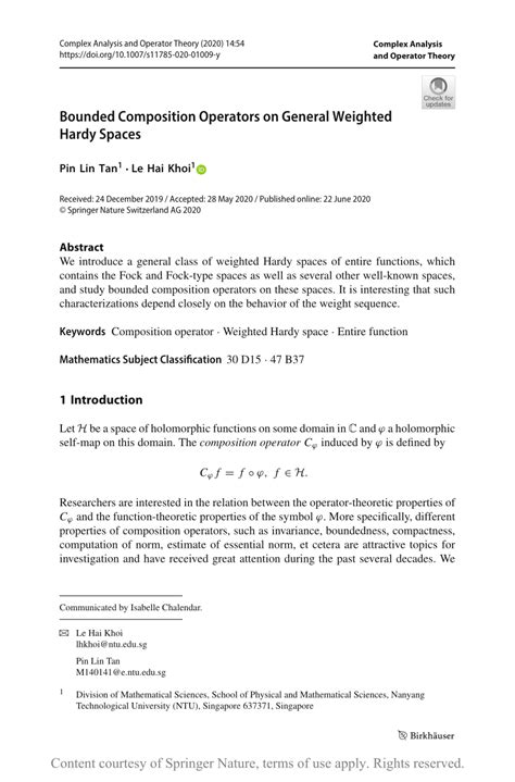 Bounded Composition Operators On General Weighted Hardy Spaces Request Pdf