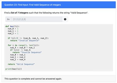 Solved Question 23 Find Input Find Valid Sequence Of
