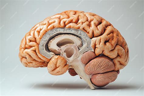 A Side View Of The Human Brain With Labeled Sections For The Cerebrum Cerebellum And Brainstem