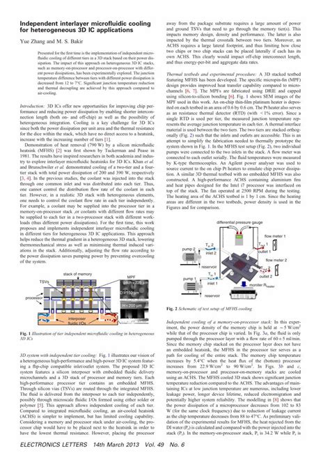 Pdf Independent Interlayer Microfluidic Cooling For Heterogeneous 3d