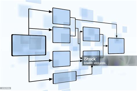 Business Blue Flow Chart Stock Illustration Download Image Now Abstract Blue Business Istock