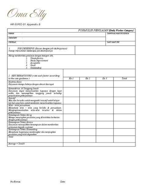 Hr Sop02 01 Appendix B Penilaian Daily Worker Pdf