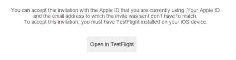 Ios Testflight Invitation Emails Button Not Clickable Stack Overflow