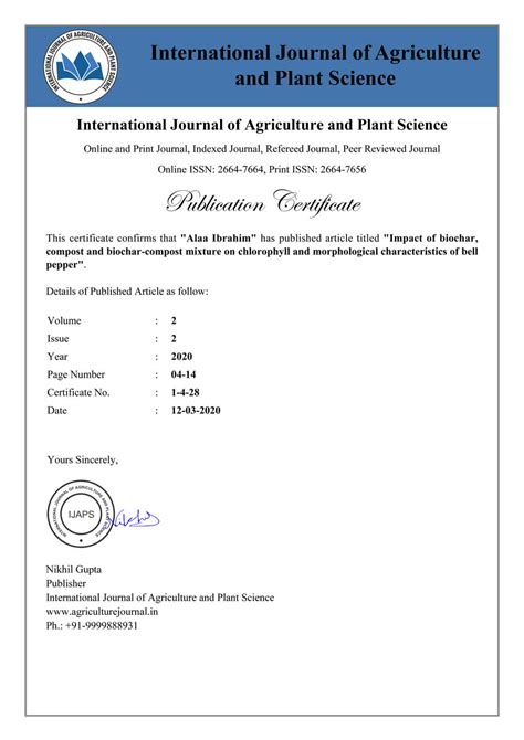Pdf Impact Of Biochar Compost And Biochar Compost Mixture On