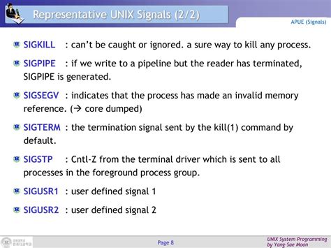 Ppt Linuxunix Programming Apue Signals 문양세 강원대학교 It 대학 컴퓨터과학전공 Powerpoint Presentation Id