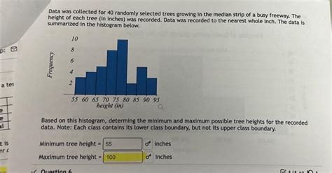 Solved Data Was Collected For 40 Randomly Selected Trees