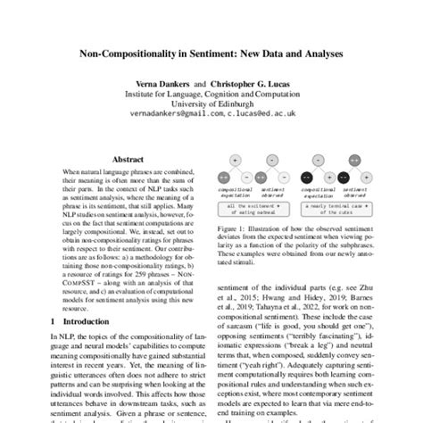 Non Compositionality In Sentiment New Data And Analyses Acl Anthology