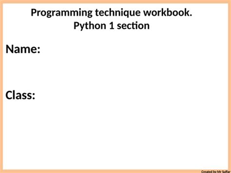 Python Basics Teaching Resources
