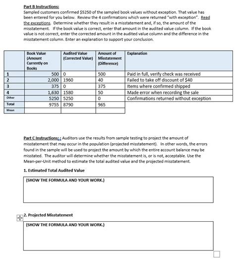 Audit Practice Set Part Substantive Testing Part A Chegg Com