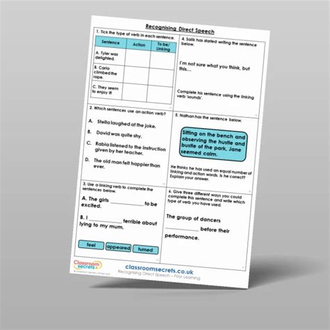 Year 3 Recognising Direct Speech Prior Learning Resource Classroom Secrets
