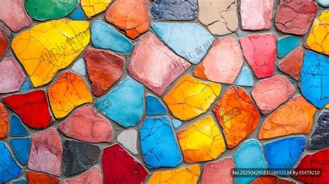Ai创作图彩色 碎瓷片 图案 装饰 艺术 色彩 拼接 纹理 碎片 墙面 马赛克 造型 多彩 视 美感 昵图网