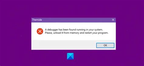 a debugger has been found running in your system on windows 11