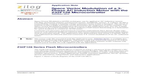 Pdf Application Note Space Vector Modulation Of A 3 Phase Ac Space Vector Modulation Of A
