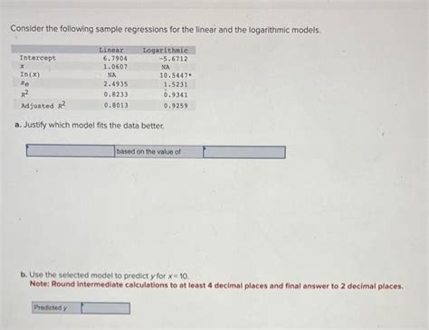 Solved Consider The Following Sample Regressions For The