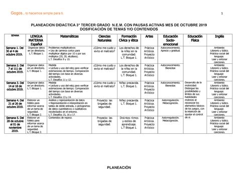 Ejemplo De Planeacion