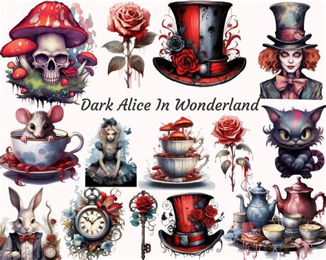 Alice In Wonderland Dark Alice In Wonderland Wonderland Horror Magical Fantasy Clip Art