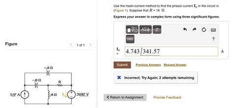 Solved Use The Mesh Current Method To Find The Phasor Current Ig In The Circuit In Figure 1