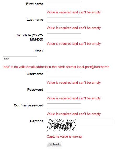 Html Problem With Styling Form Error Messages Stack Overflow