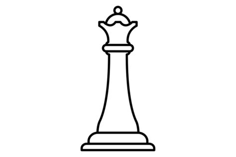 Chess Queen Figure Line Icon Classical Graphic By Microvectorone · Creative Fabrica