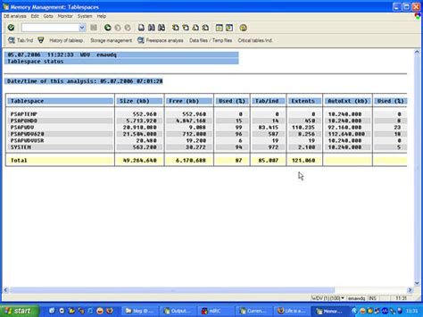Checking Sap R3 Tablespaces Sap Basis Cafe