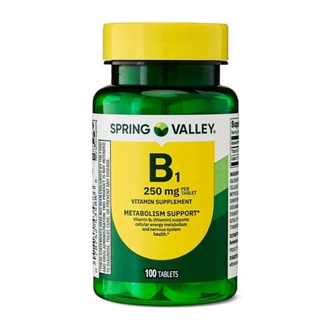 Nature Made Vitamin B1 100mg Gluten Free No Artificial Flavors 100