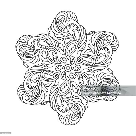 스트레스 방지 색칠 공부 책 페이지를위한 만다라 페이즐리 및 기타 요소와 추상적 인 패턴 벡터 프리핸드 드로잉 흰색 배경에