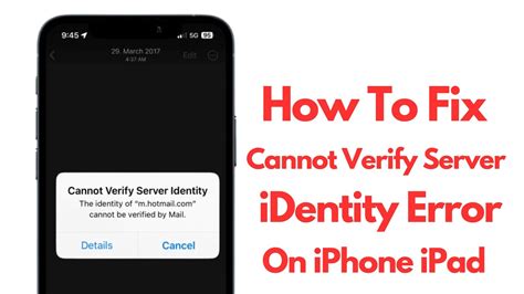 How To Fix Cannot Verify Server Identity On Iphone Ipad 2024 Youtube