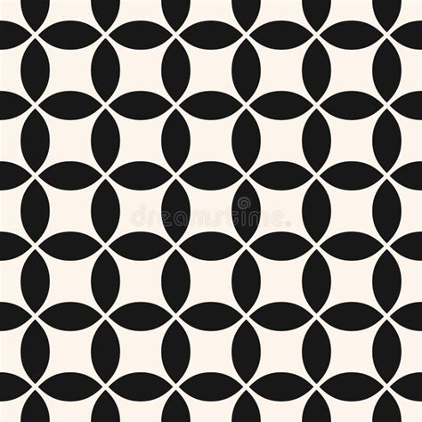 Vector Geometric Seamless Pattern With Rounded Shapes Grid Net Mesh Lattice Stock Vector