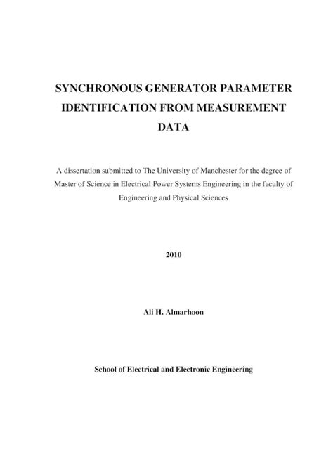 Pdf Synchronous Generator Parameter Identification … Dokumen Tips