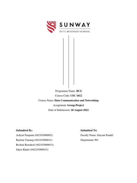 Csc 1612 Data Communication And Networking Group Project Pdf Ip Address File Transfer Protocol