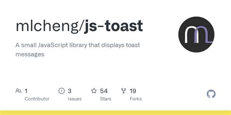 GitHub Mlcheng Js Toast A Small JavaScript Library That Displays Toast Messages