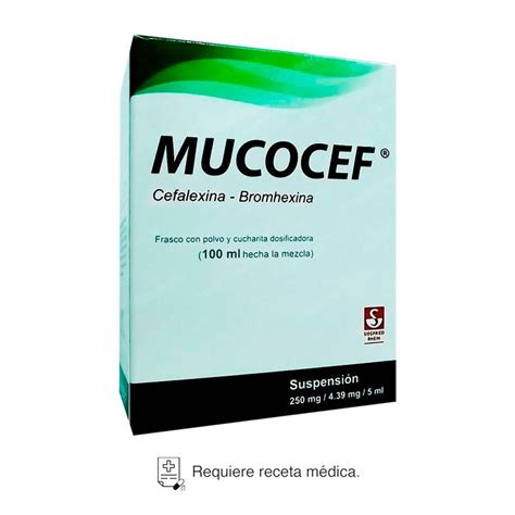 Mucocef Cefalexina 250 Mg Bromhexina 4 39 Mg 5 Ml Suspensión Para 100 Ml Walmart
