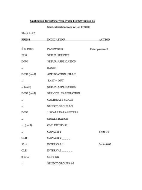 Systec Calibration Sheet Versione Pulita Pdf
