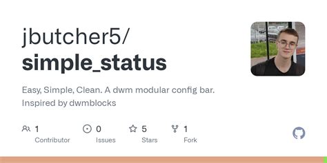 GitHub Jbutcher Simple Status Easy Simple Clean A Dwm Modular Config Bar Inspired By