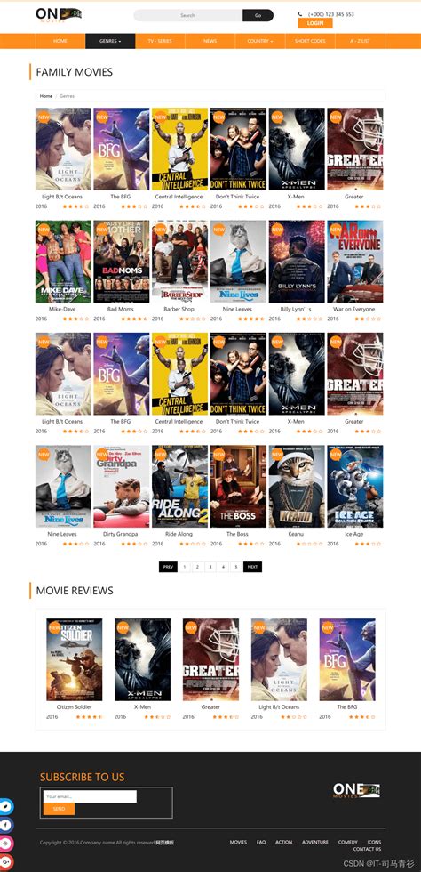 Html5期末考核大作业，电影网站——橙色国外电影 Web期末作业设计网页 Ew帮帮网