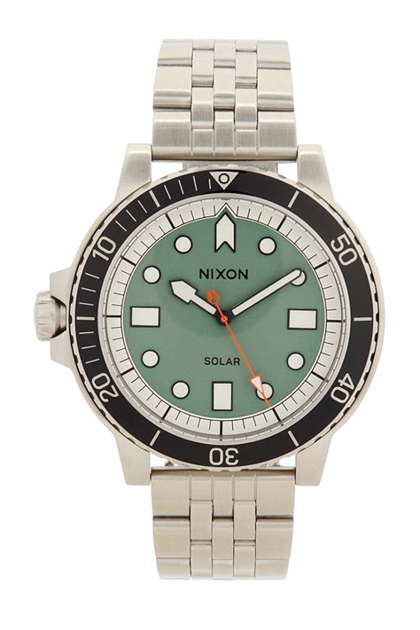 Nixon Stinger 44 Watch In Silver And Jade Revolve