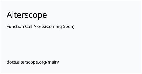 Function Calls Alterscope