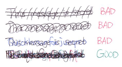 overwriting confidential handwritten text