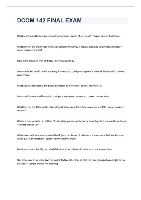 Dcom 142 Final Exam Question N Answers Graded A Dcom Stuvia Us