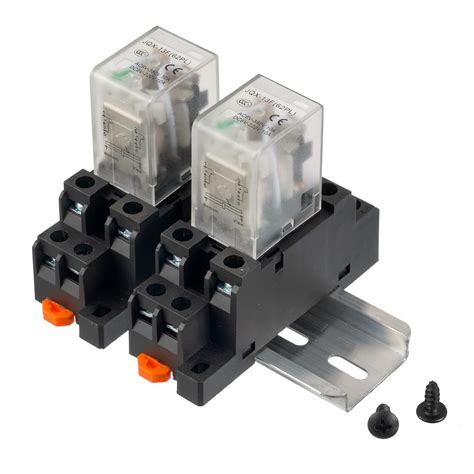 Buy EPLZON DC 24V Coil 8 Pin 10A DPDT LED Indicator Electromagnetic Power Relay With Plug In