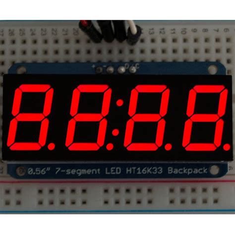 Adafruit 0 56 4 Digit 7 Segment Display W I2c Backpack Pimoroni