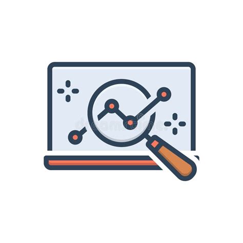 Color Illustration Icon For Research Data And Chart Stock Vector