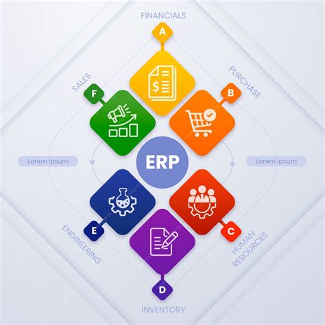 Erp 인포그래픽 무료 벡터