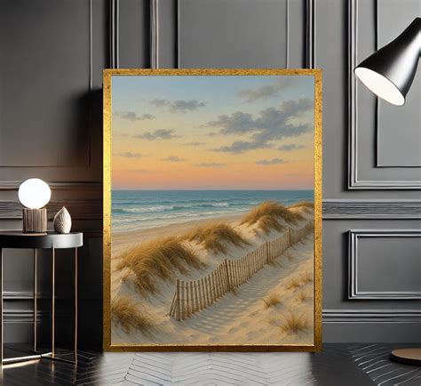 Coastal Sunset Canvas Beach Sand Dunes Wall Art Ocean Seascape Print