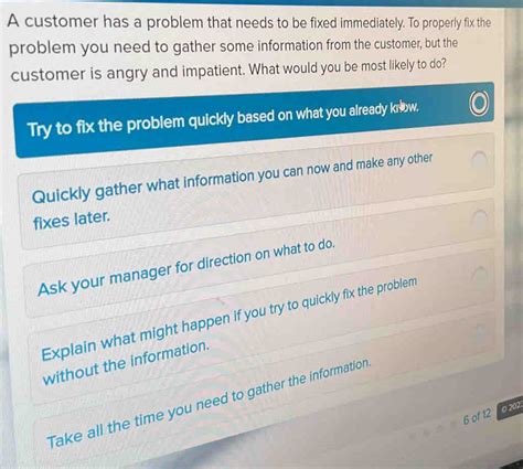 Solved A Customer Has A Problem That Needs To Be Fixed Immediately To